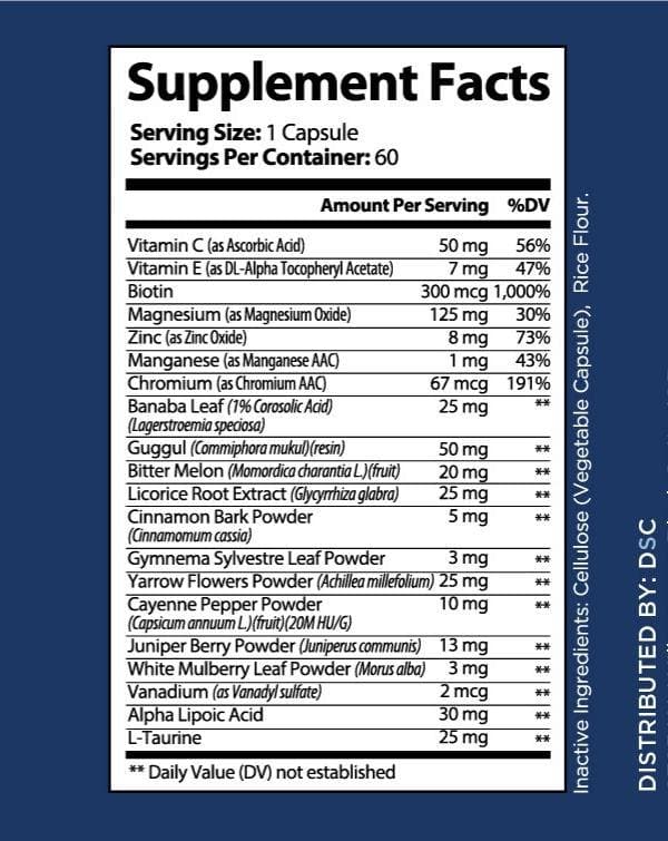 DSC Blood Sugar Ultra Support Supplement | Made in USA | DSC